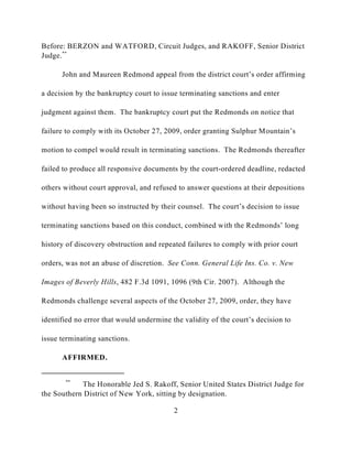 MAUREEN REDMOND V. SULPHUR MOUNTAIN, No. 11-55827 (9th Cir. 2013) A11 | PDF