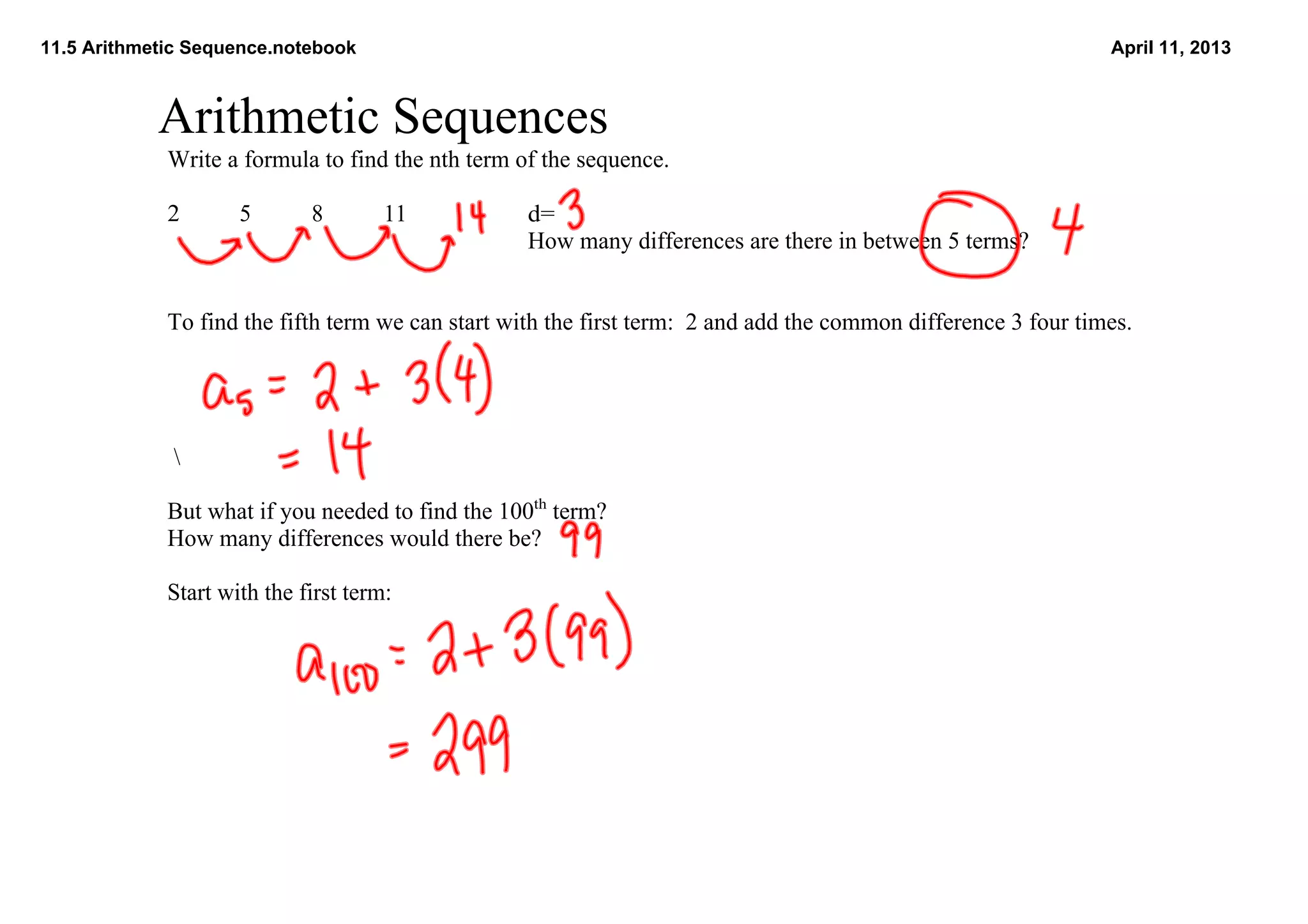 11.5 arithmetic sequences | PDF