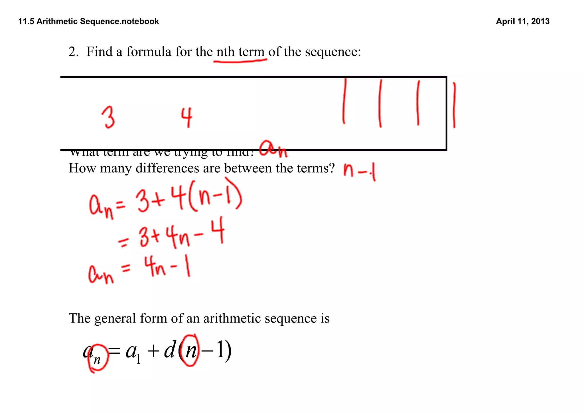 11.5 arithmetic sequences | PDF