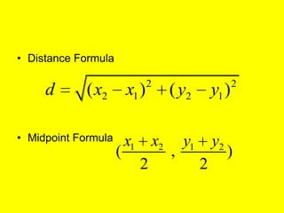 11.5 distance & midpoint formulas day 1 | PPTX