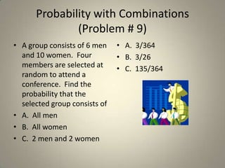 11.5 Probability with Fundamental Counting Principles, Permutation and Combination | PPTX