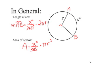 11 6 Arc Lengths And Areas Of Sectors | PPT