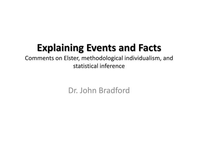Explanation and statistical inference | PPT