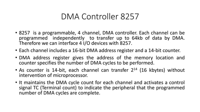 8257 DMA Controller | PPTX | Computer Peripherals | Computing