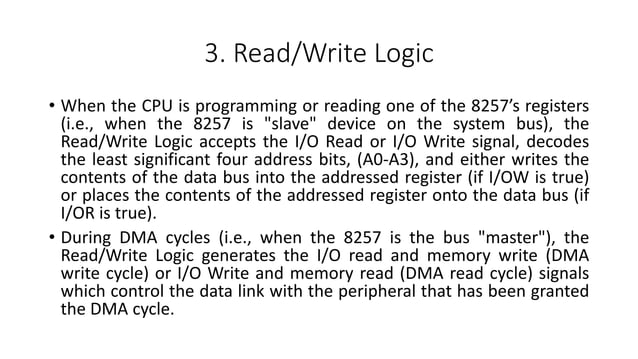 8257 DMA Controller | PPTX | Computer Peripherals | Computing