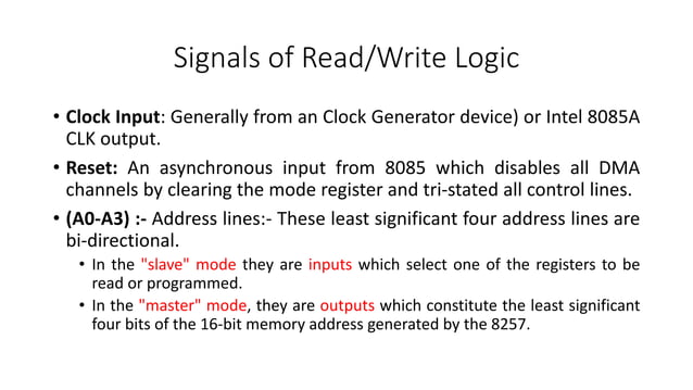 8257 DMA Controller | PPTX | Computer Peripherals | Computing