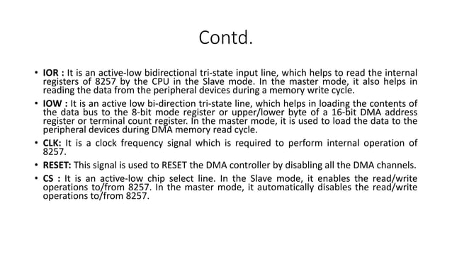 8257 DMA Controller | PPTX | Computer Peripherals | Computing
