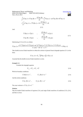 11.[95 103]solution of telegraph equation by modified of double sumudu transform elzaki ...