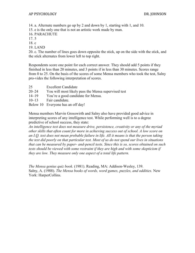 11 9 mensa test | DOCX