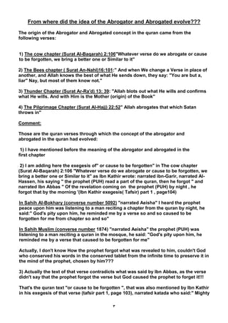 11 abrogation and abrogated in the quran | PDF