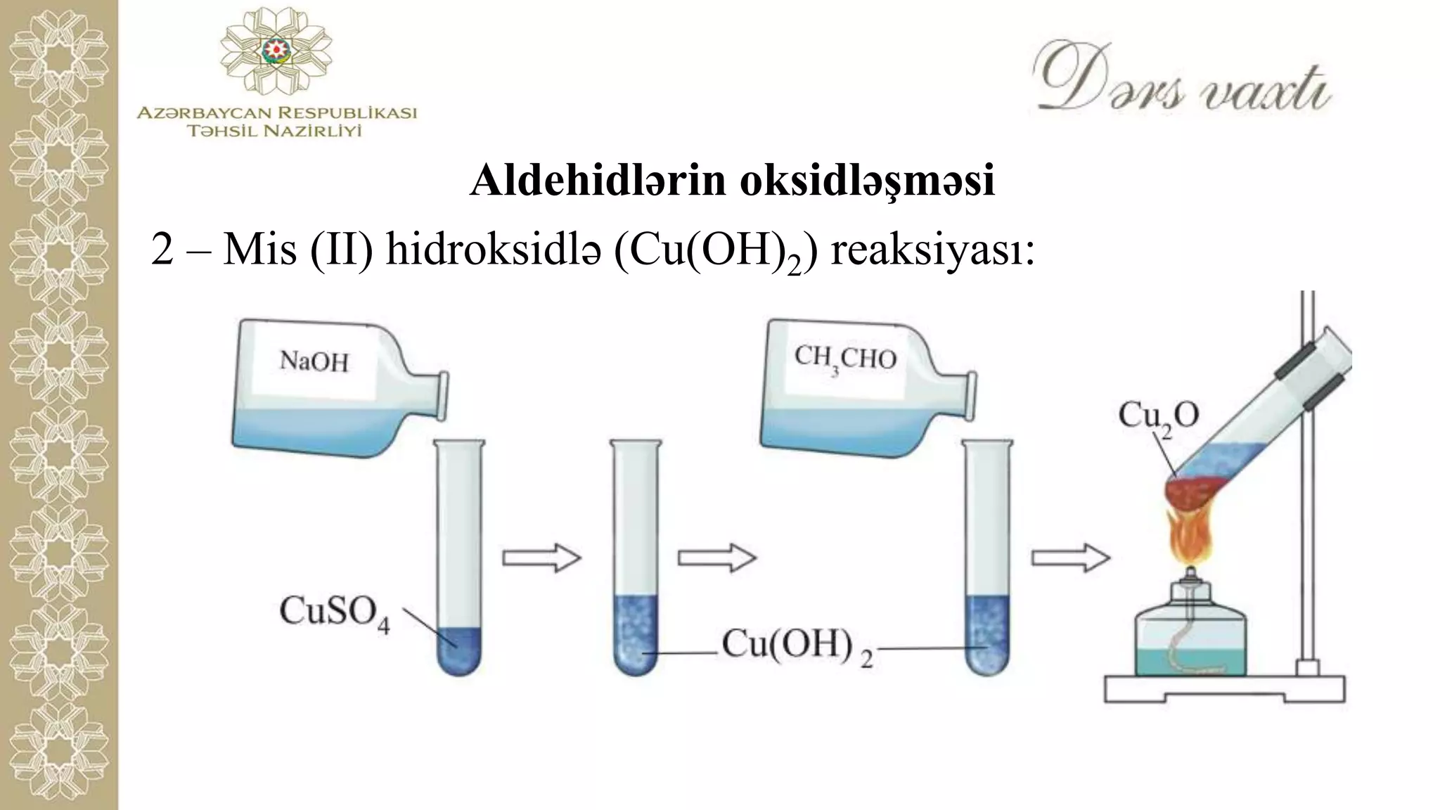 11 aldehidlerin kimyevi xasseleri ve tetbiqi | PPT