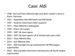 Aldi case discussion workshop - history and strategy of Aldi retailing ...