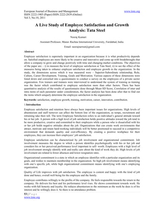 11.a live study of employee satisfaction and growth analysis | PDF