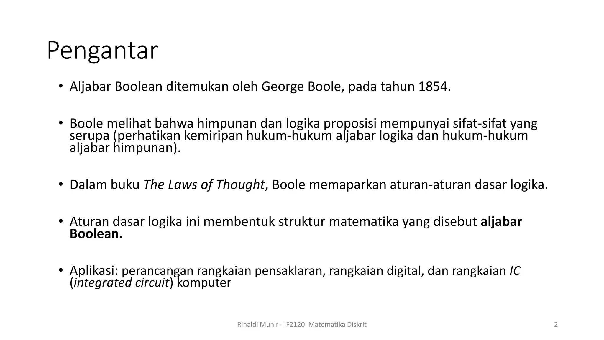 11-Aljabar-Boolean-(2023)-bagian1 pada matematika diskrit | PDF