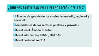 ANÁLIS SITUACIONAL DE SALUD (ASIS), ESTRUCTURA | PDF