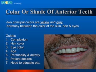 11.anterior tooth selection | PPT