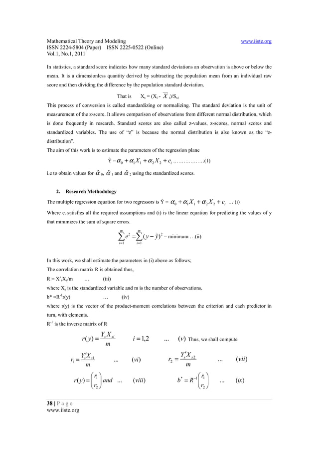 11.application of matrix algebra to multivariate data using standardize scores | PDF ...