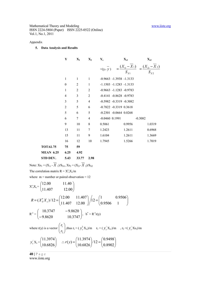 11.application of matrix algebra to multivariate data using standardize ...