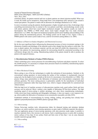 11.a review on micro fabrication methods to produce investment patterns of microcasting | PDF ...