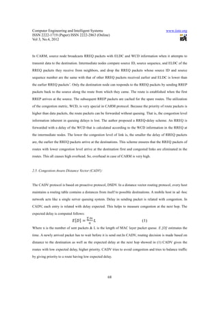 11.a study of congestion aware adaptive routing protocols in manet | PDF