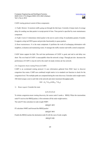 11.a study of congestion aware adaptive routing protocols in manet | PDF