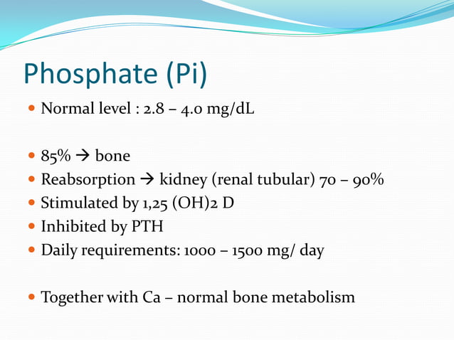 blood calcium, phosphorus, and magnesium deded | PPT