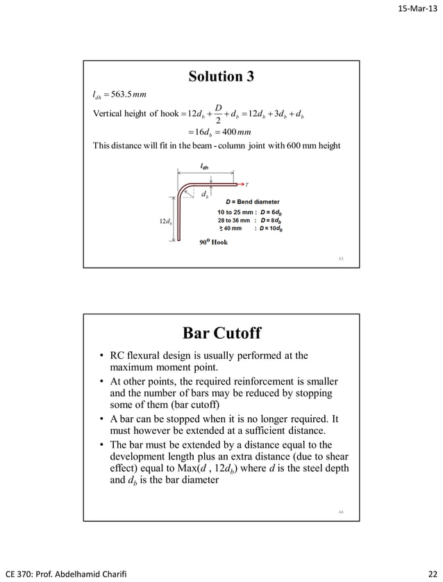 Lec10 Bond and Development Length (Reinforced Concrete Design I & Prof ...