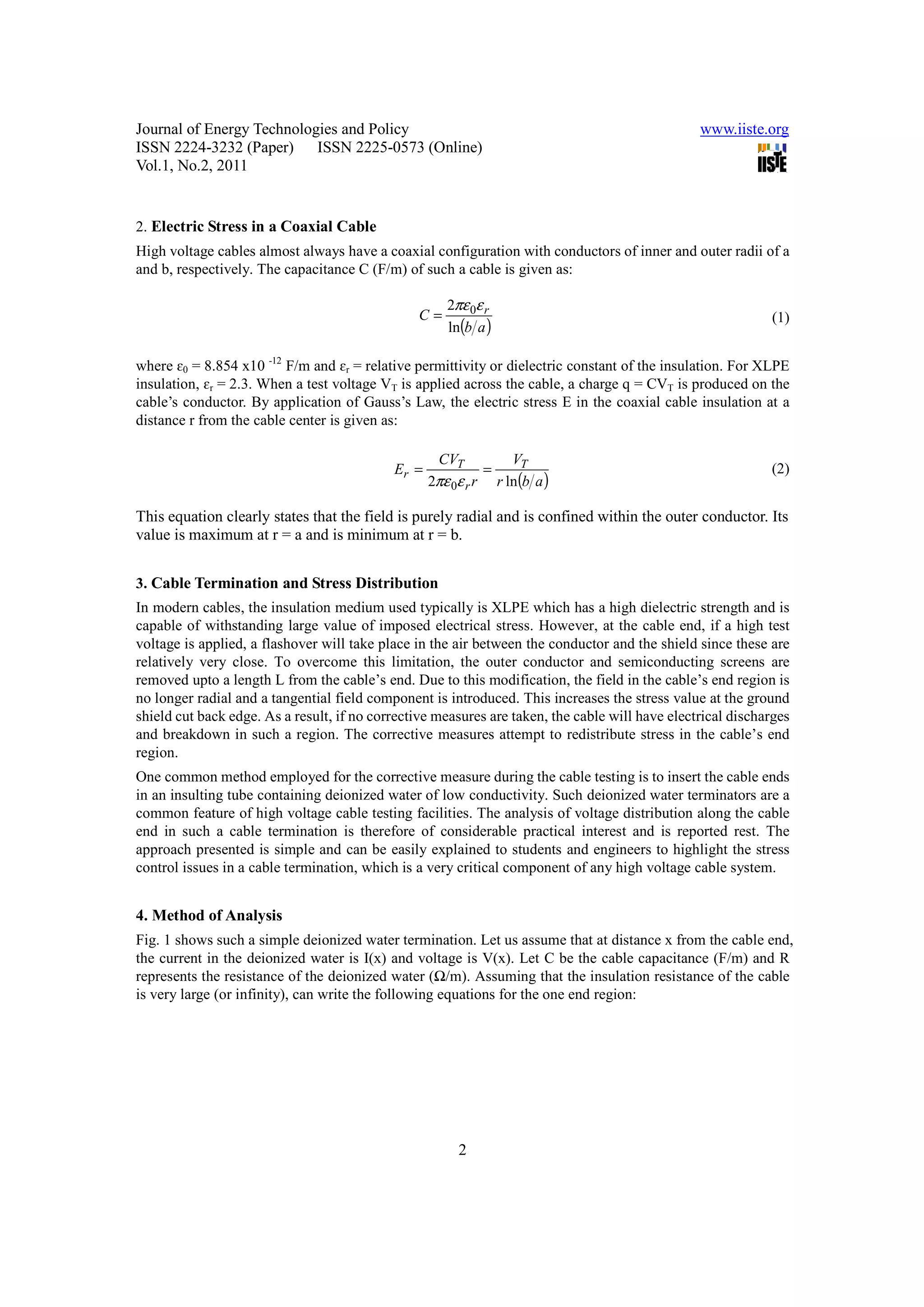 11.calculation of electric field distribution at high voltage cable terminations | PDF