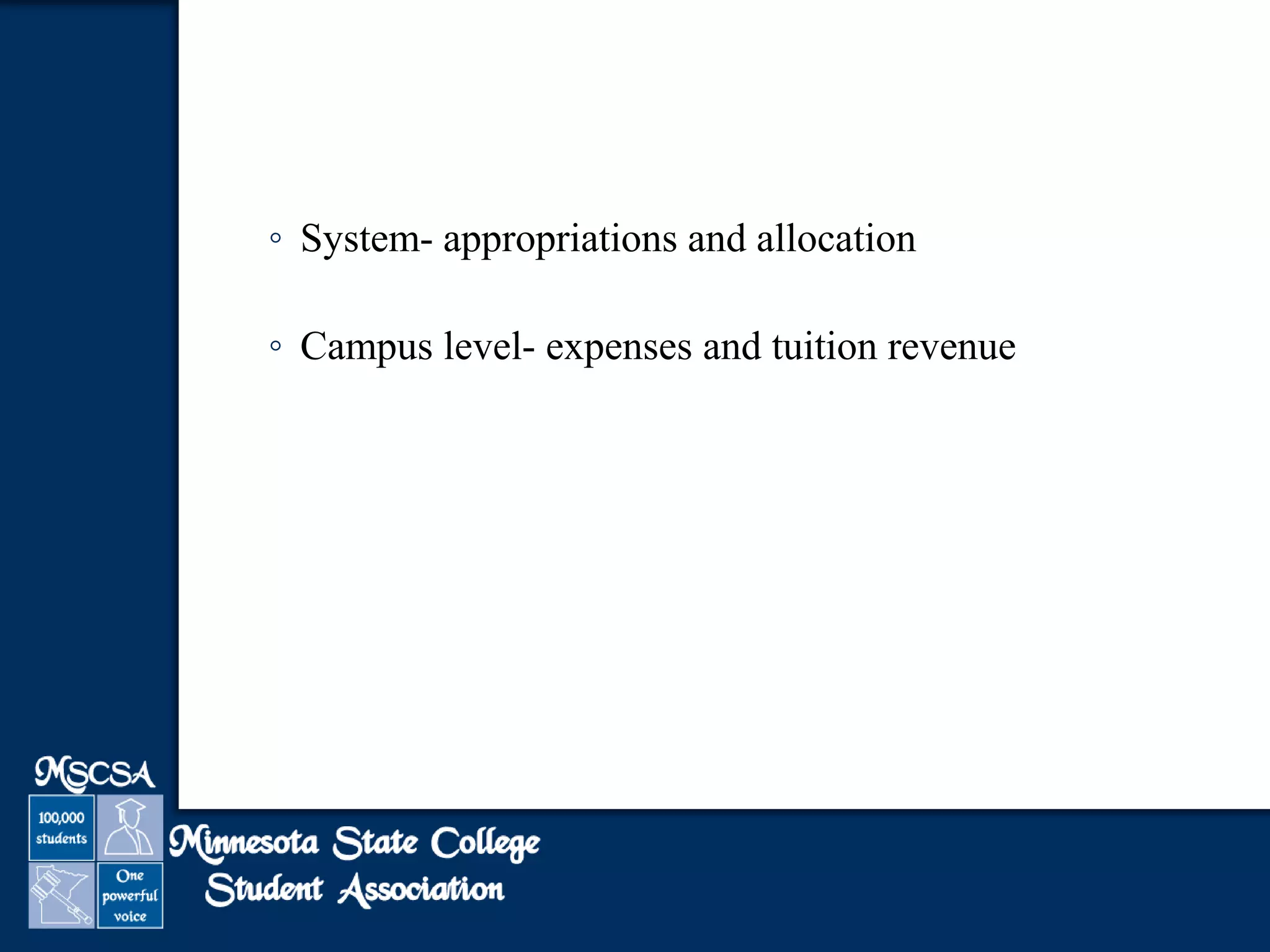 11 campus budgets | PPTX | Student Financial Aid | Financial Assistance