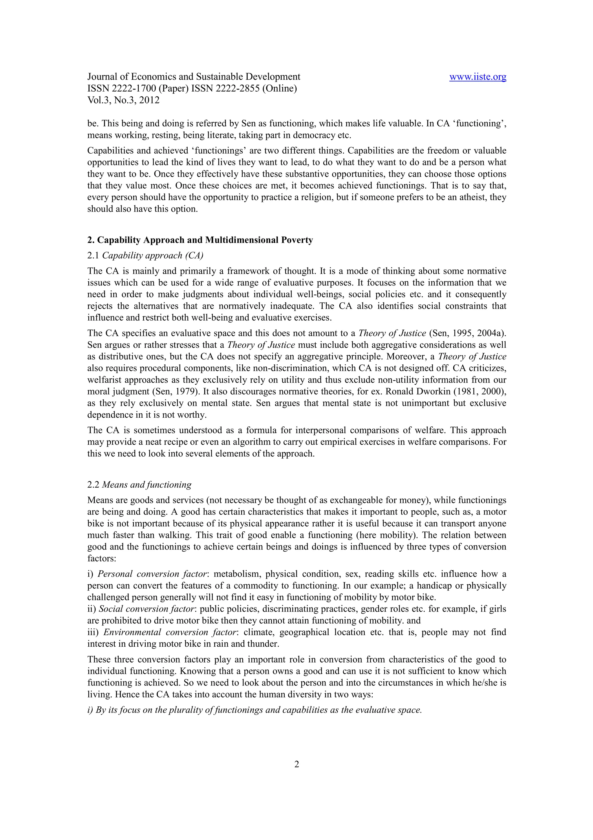 11.capability approach and multidimensional poverty analysis | PDF