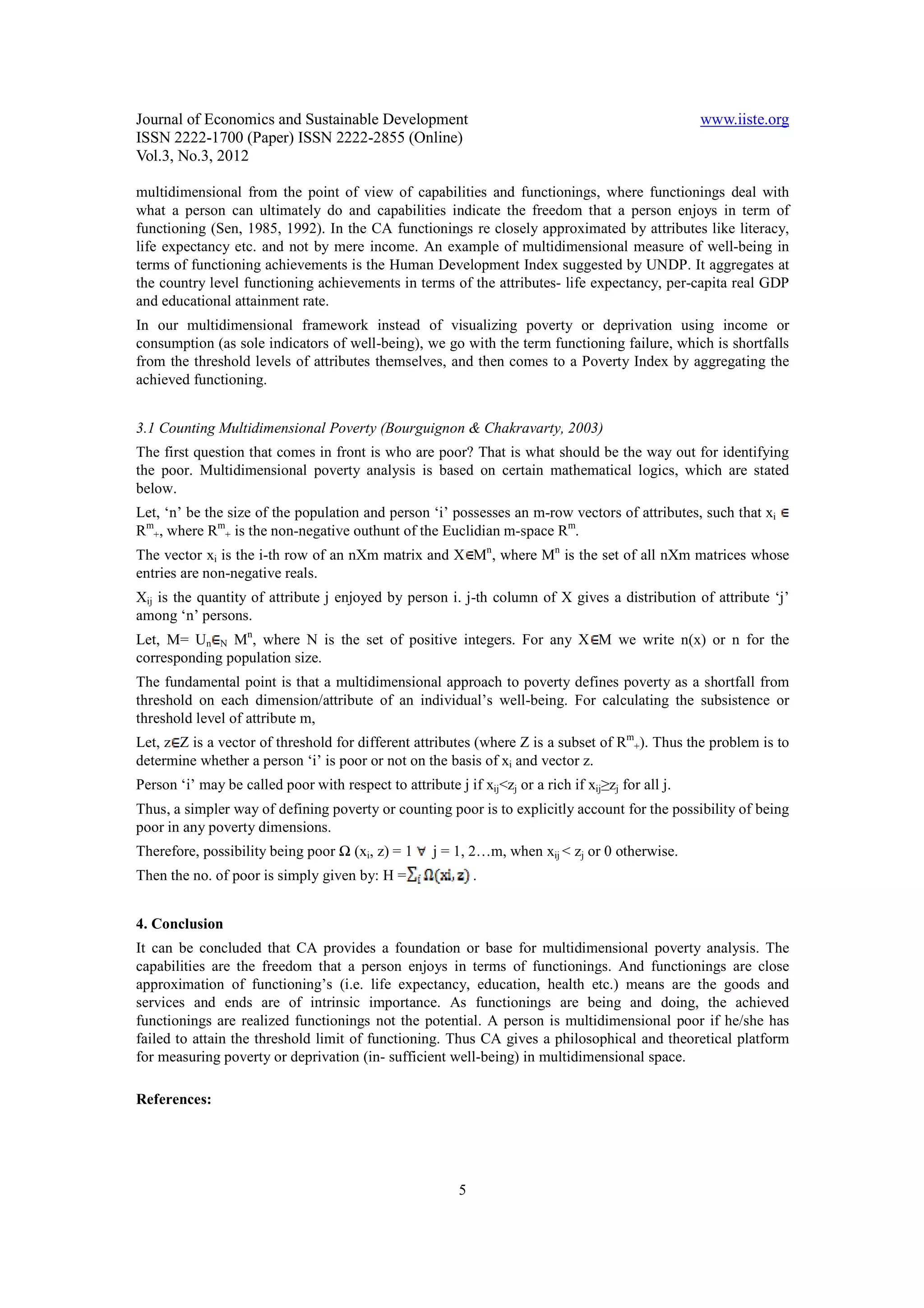 11.capability approach and multidimensional poverty analysis | PDF