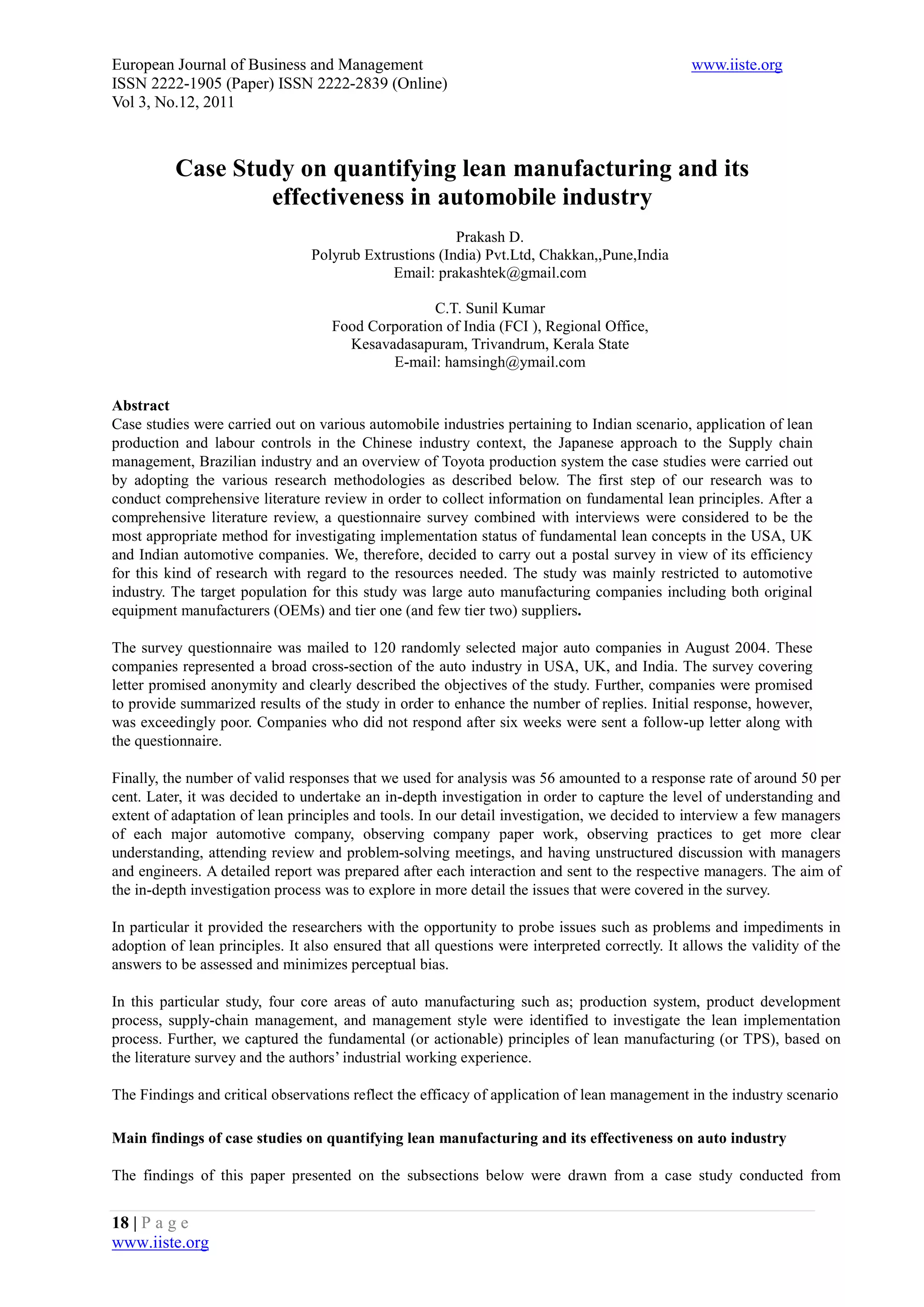 11.case study of manufacturing | PDF