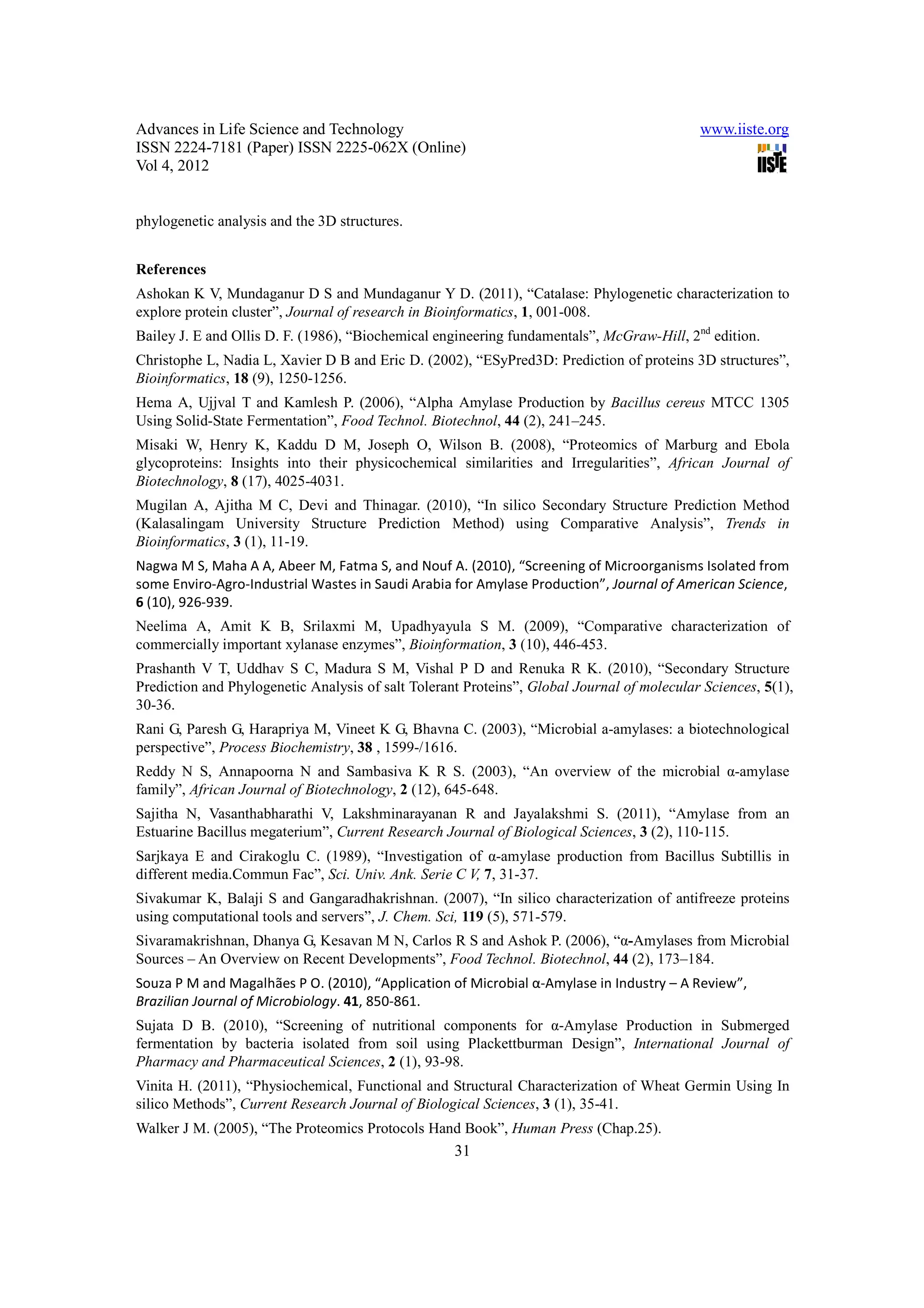 11.categorizing phenomenal features of amylase (bacillus species) using bioinformatic tools ...