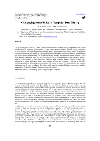 11.challenging issues of spatio temporal data mining | PDF