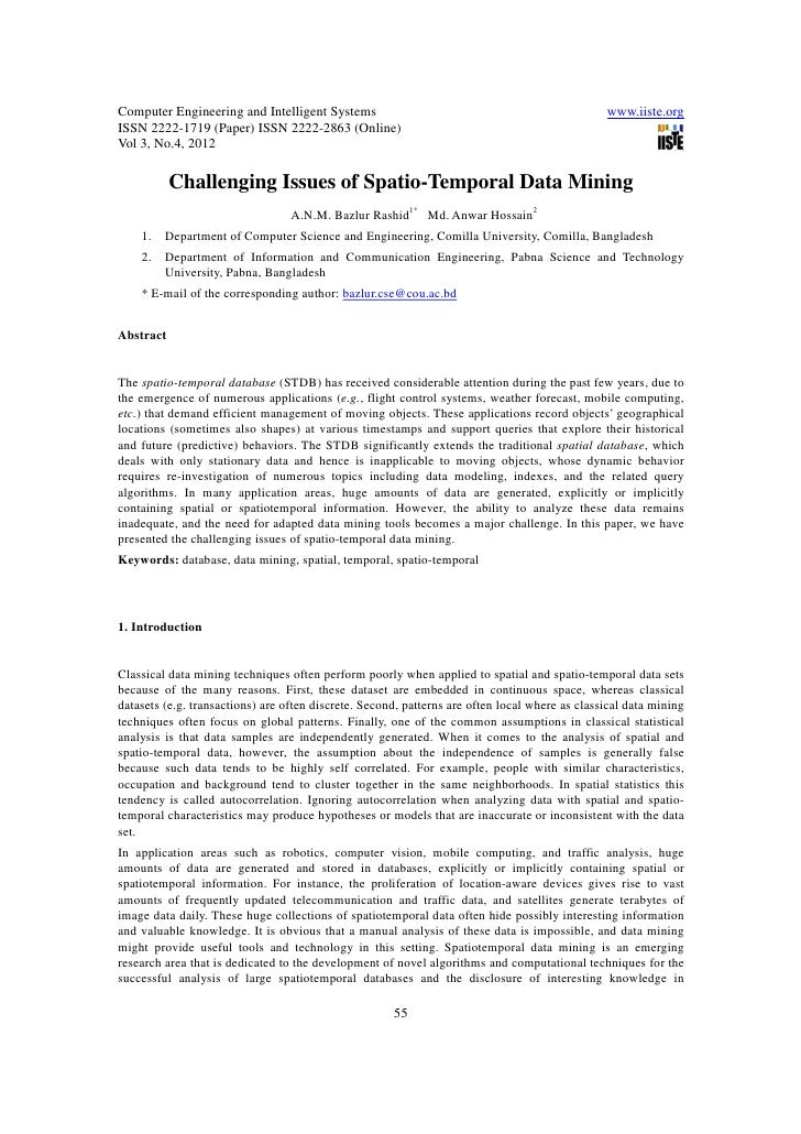 11 Challenging Issues Of Spatio Temporal Data Mining