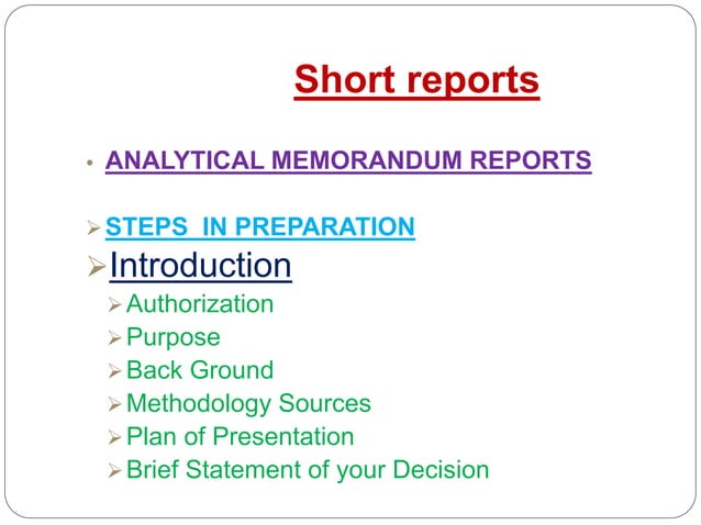Short Report writing - Business communication slides | PPT | Resume ...
