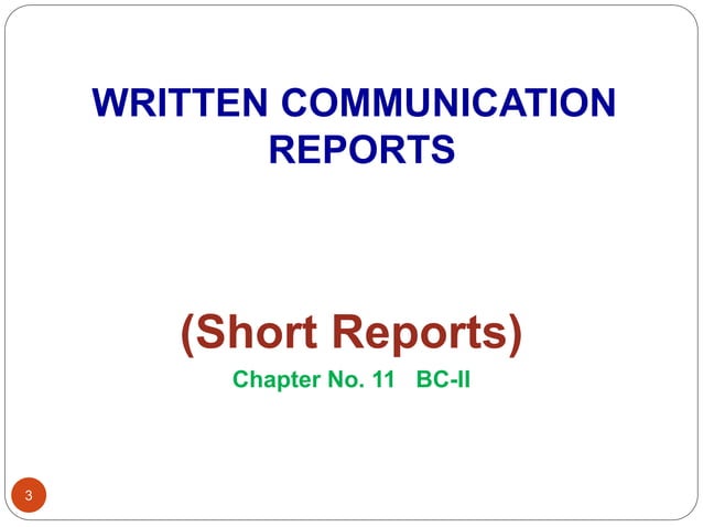 Short Report writing - Business communication slides | PPT | Resume ...