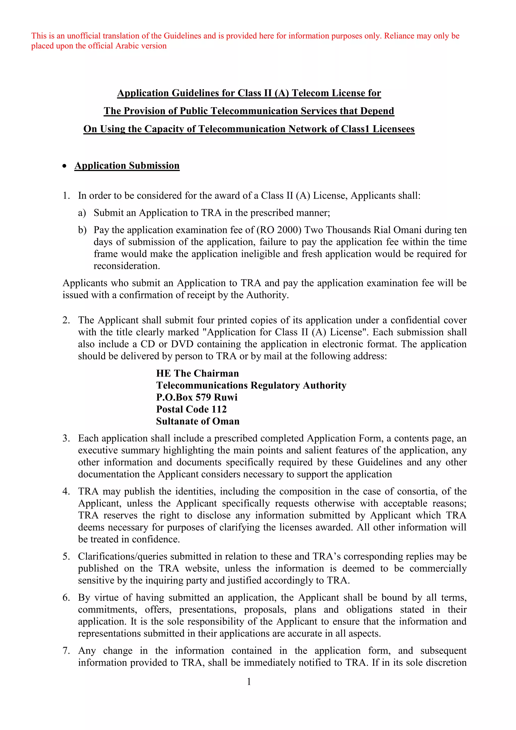 11 class ii (a) application guidelines | PDF