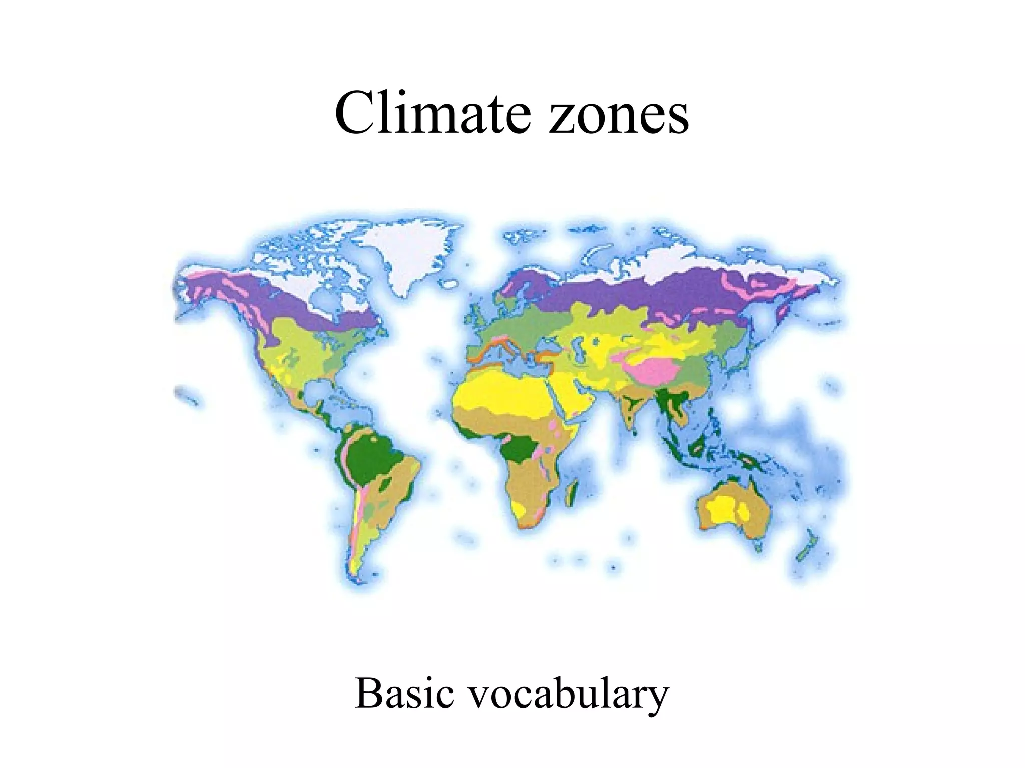 Climate zones. Basic vocabulary | PPT
