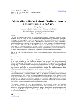 11.code switching and its implications for teaching mathematics in ...