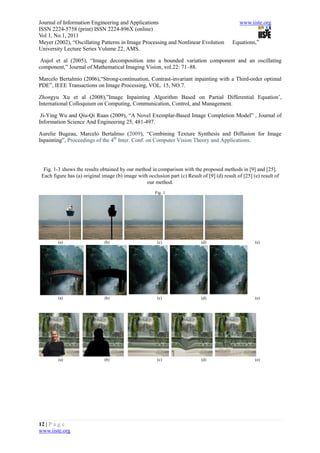 11.combined structure and texture image inpainting algorithm for natural scene image completion ...