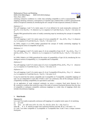 11.common fixed points of weakly reciprocally continuous maps using a gauge function | PDF