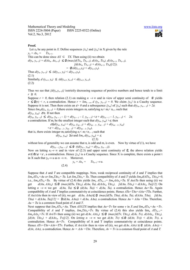 11.common fixed points of weakly reciprocally continuous maps using a gauge function | PDF