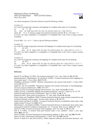 11.common fixed points of weakly reciprocally continuous maps using a gauge function | PDF