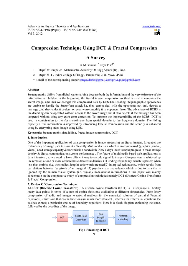 11.compression technique using dct fractal compression | PDF