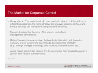 The Market for Corporate Control - Quick Guide | PDF