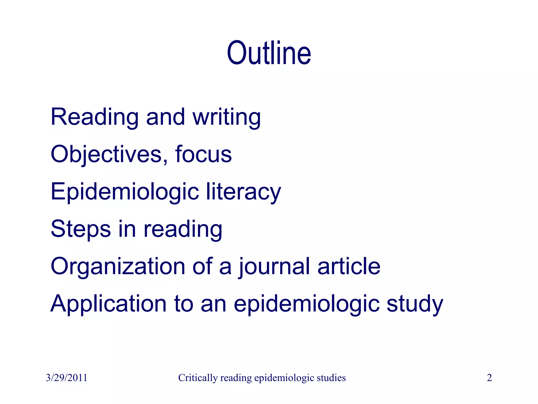 11 critically readingepidstudies | PPTX