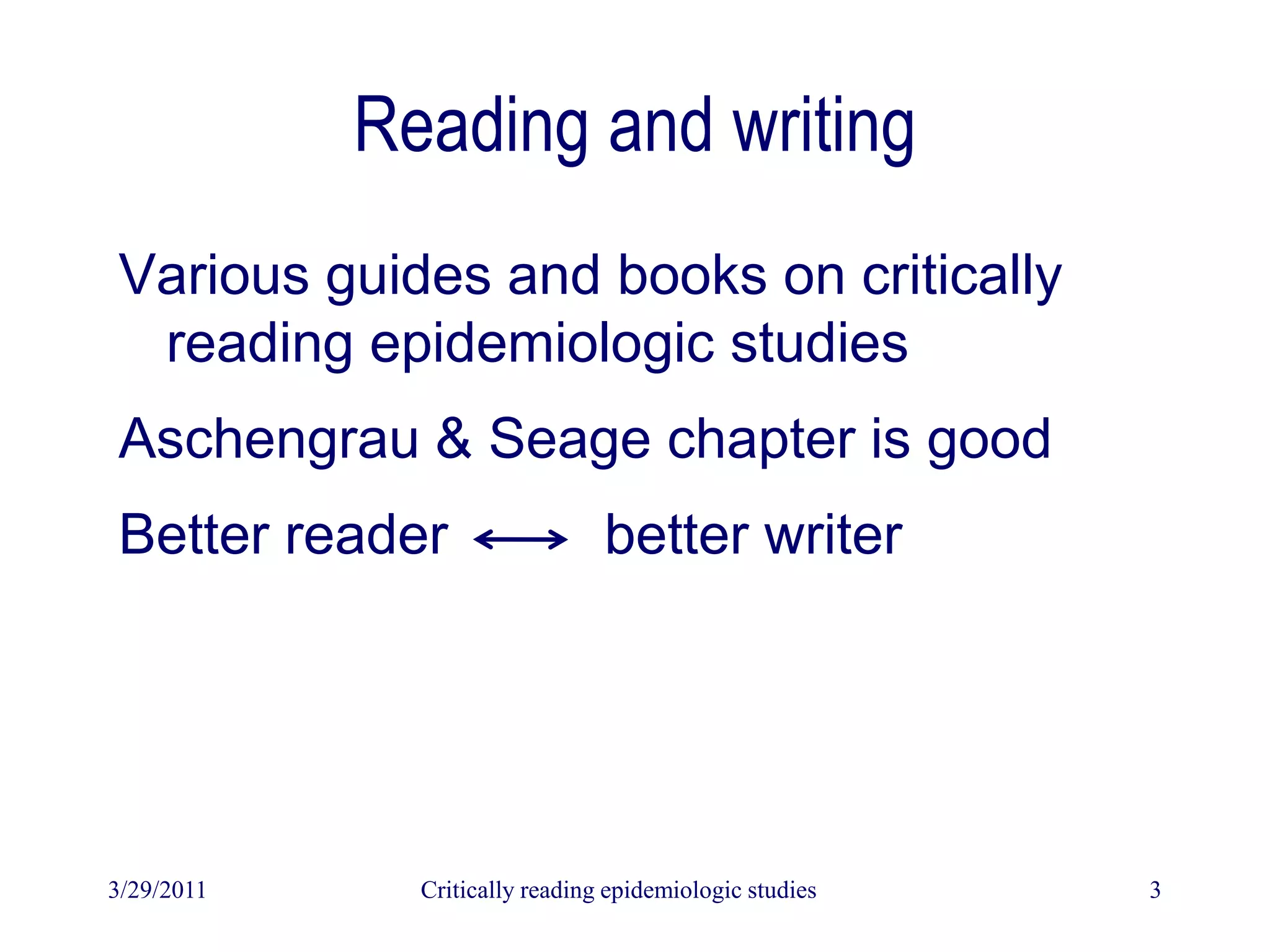 11 critically readingepidstudies | PPTX