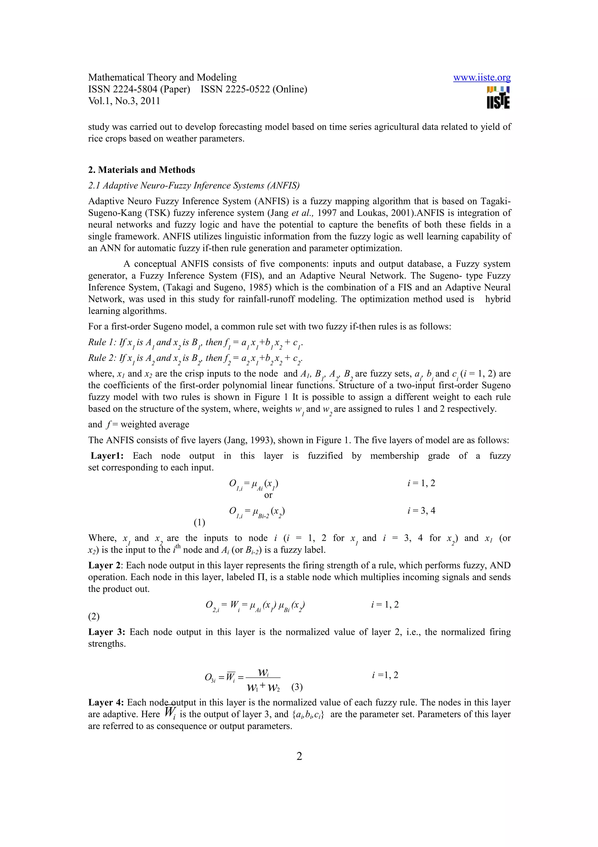 11.crop yield forecasting by adaptive neuro fuzzy inference system | PDF