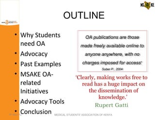 OAA12 - Open access Africa: Student advocacy | PPT